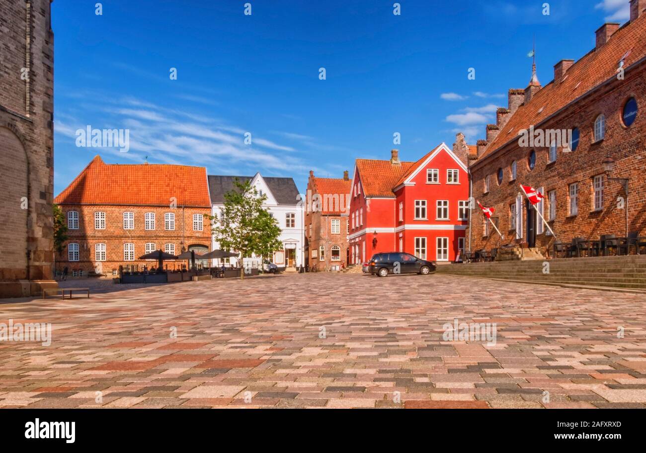 Our Lady Maria Cathedral square in Ribe, Denmark Stock Photo - Alamy