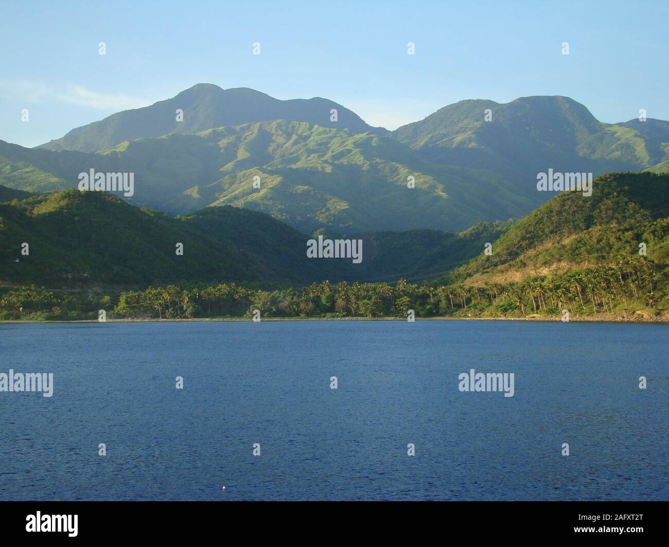The volcanic Mindoro island, part of The Philippines archipelago, seen ...