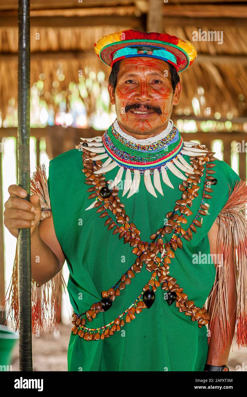Amazonian chief half length brochure shot hi-res stock photography and ...