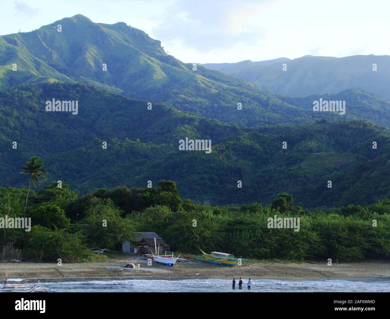 The volcanic Mindoro island, part of The Philippines archipelago, seen ...