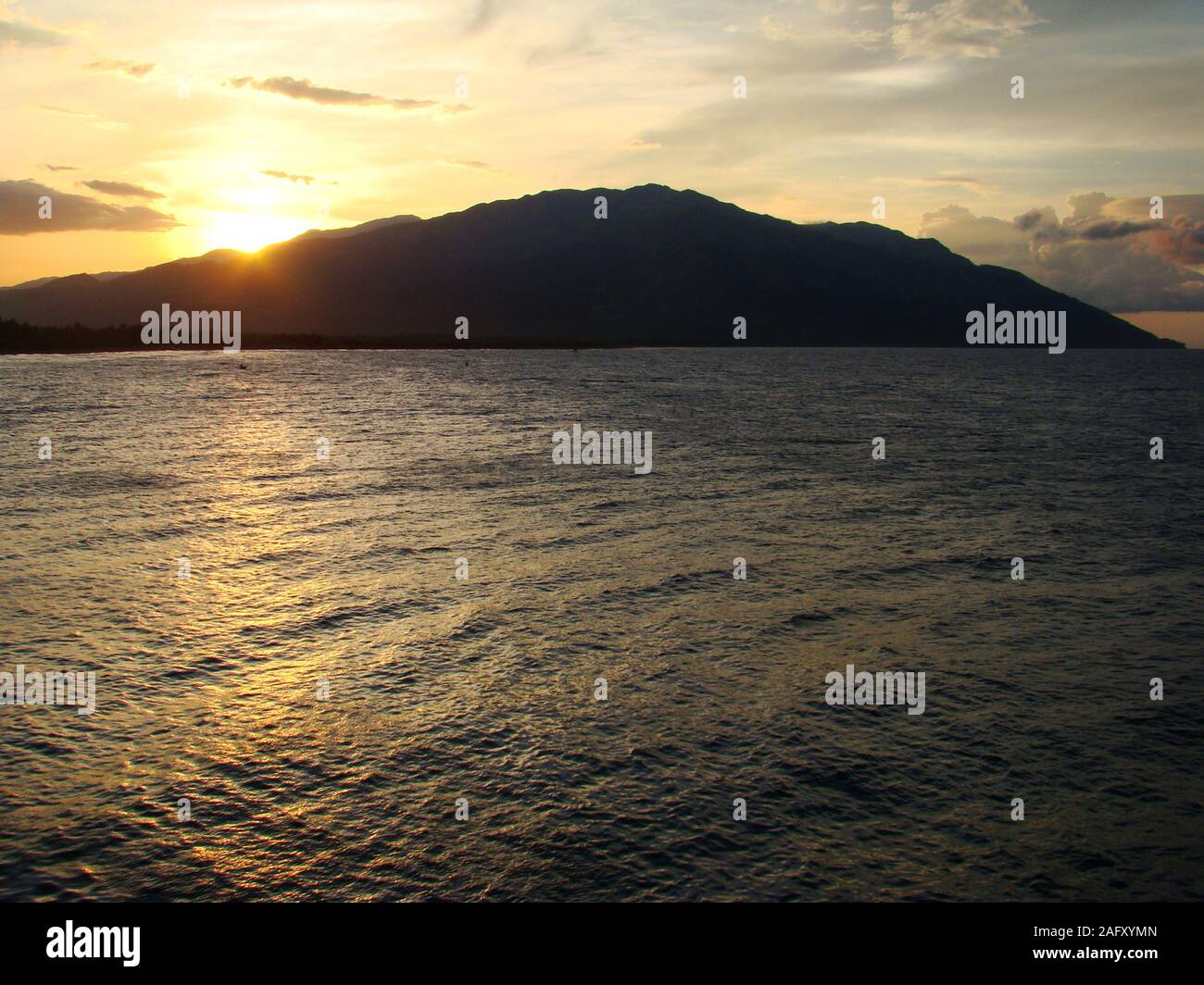 The volcanic Mindoro island, part of The Philippines archipelago, seen ...