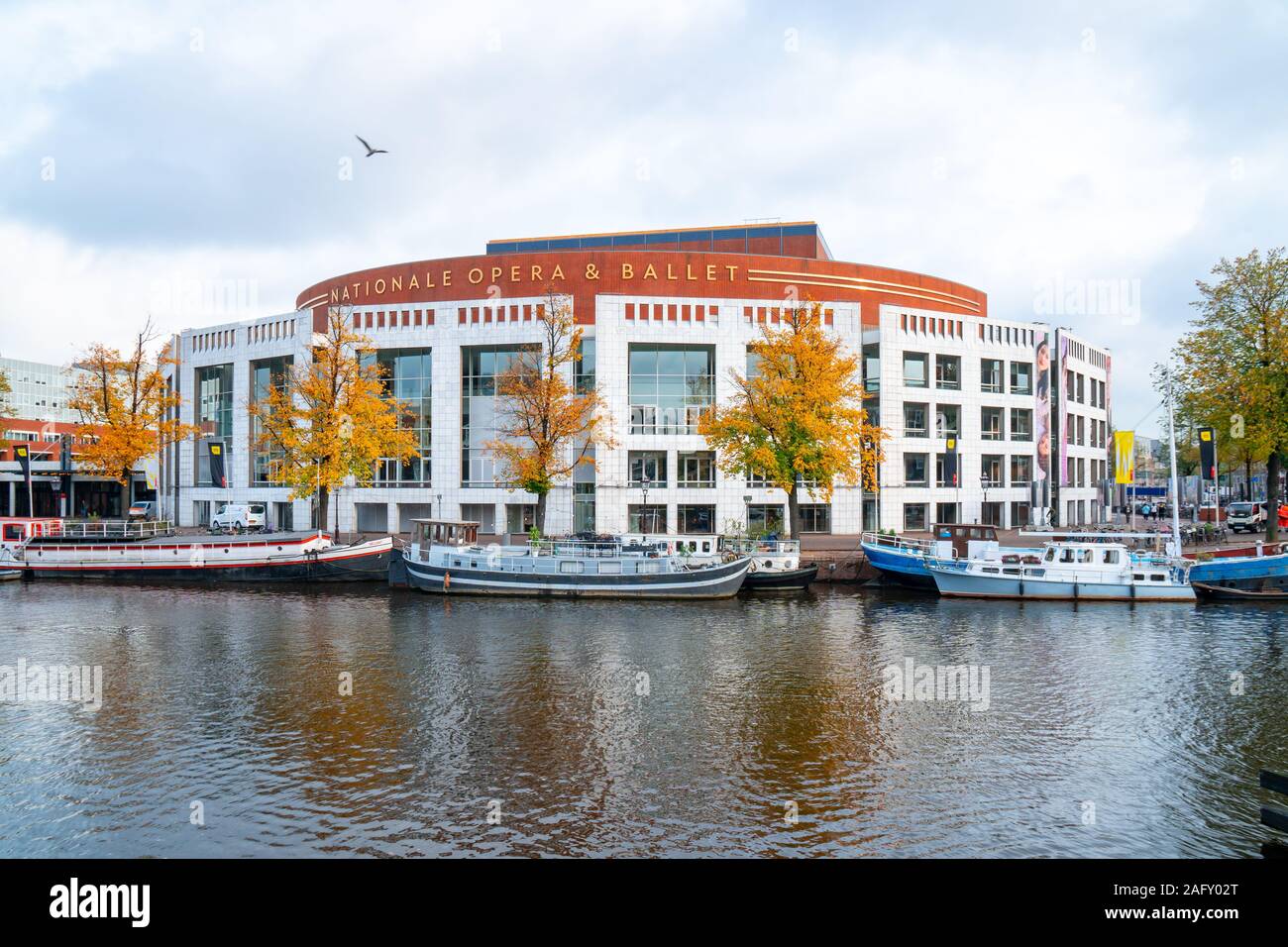 Amsterdam, Netherlands - 15.10.2019: View of the Dutch National Opera ...