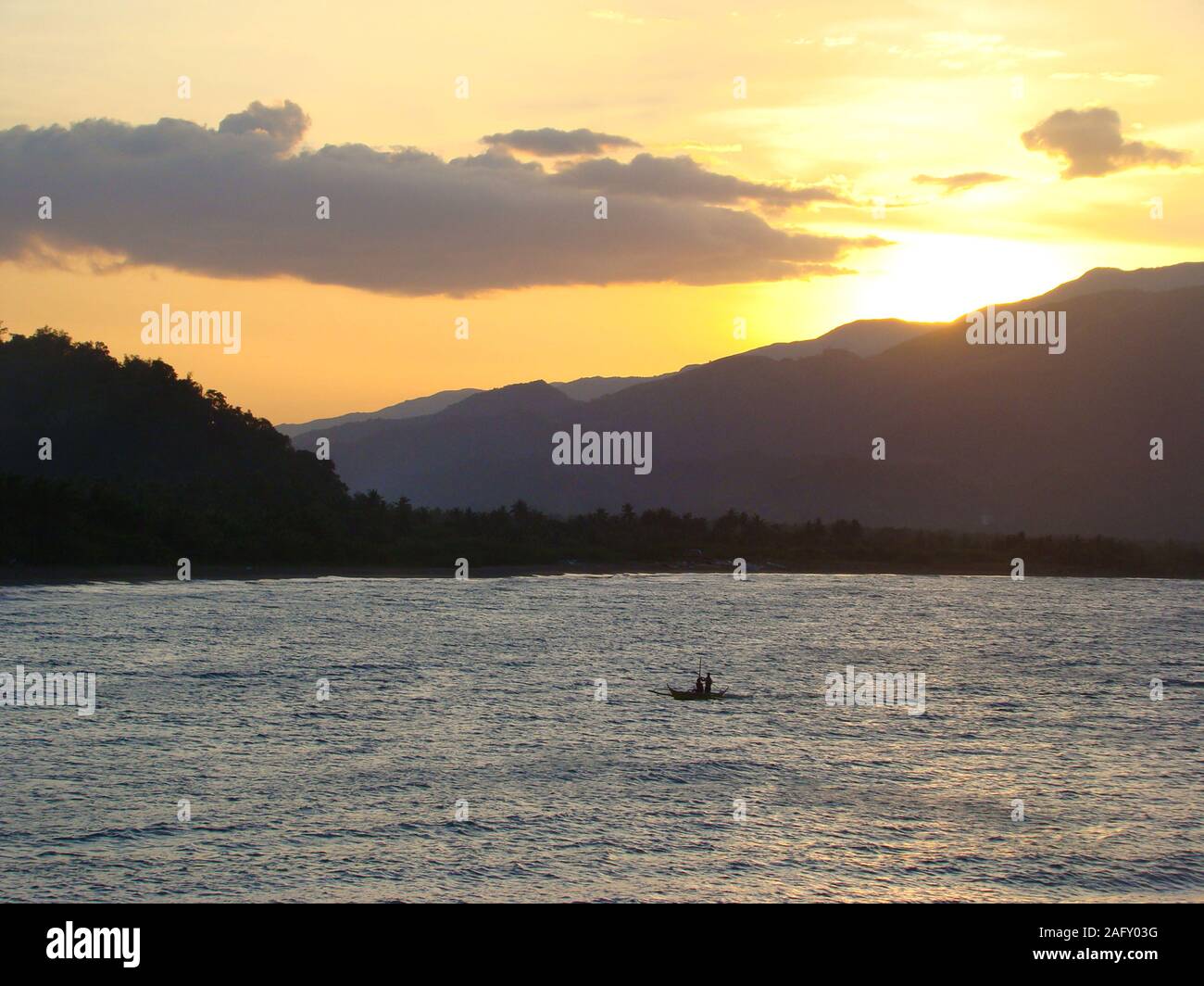The volcanic Mindoro island, part of The Philippines archipelago, seen ...