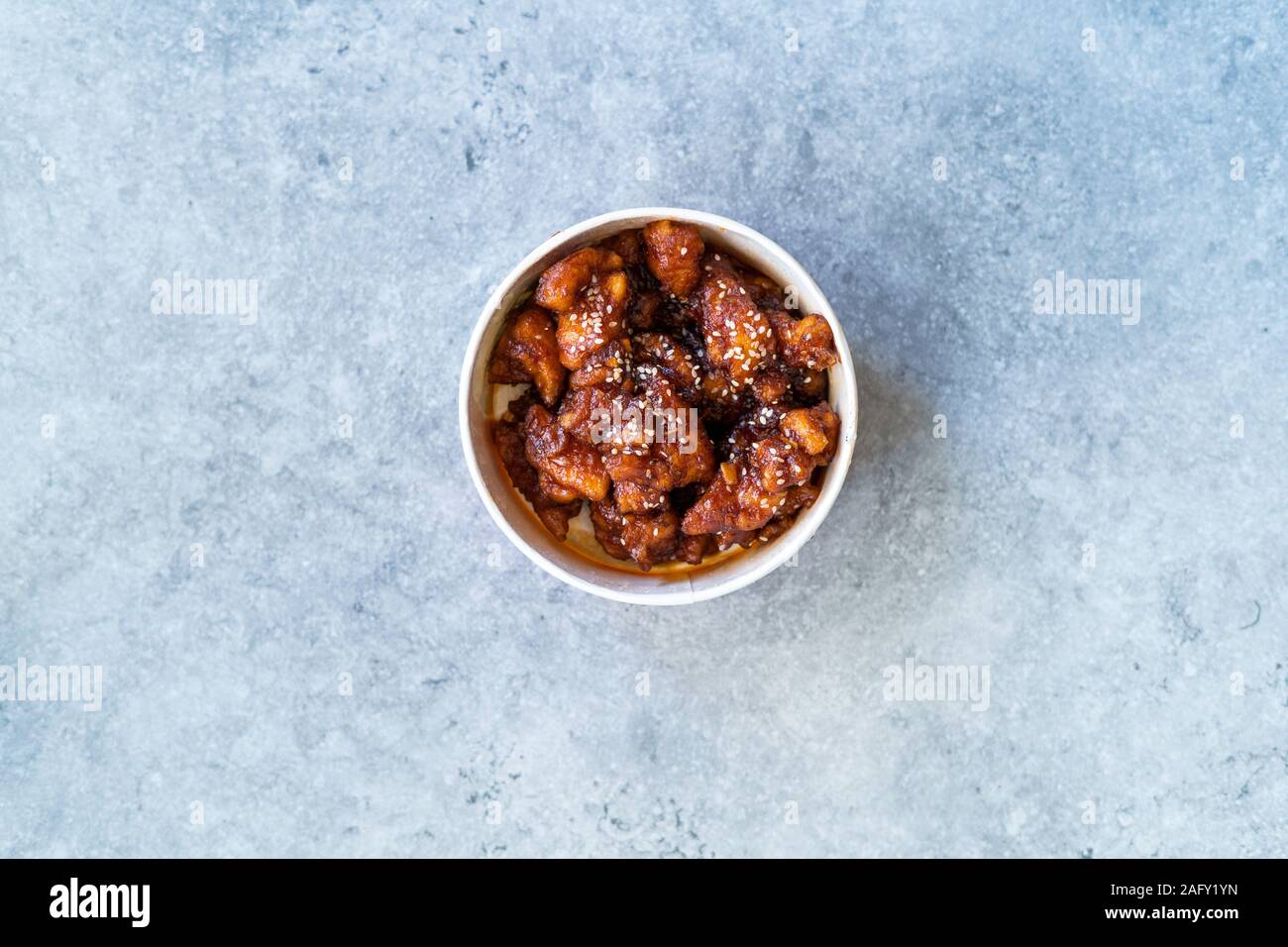 Take Away Asian Food Chinese General Tsos Chicken in Plastic Box ...
