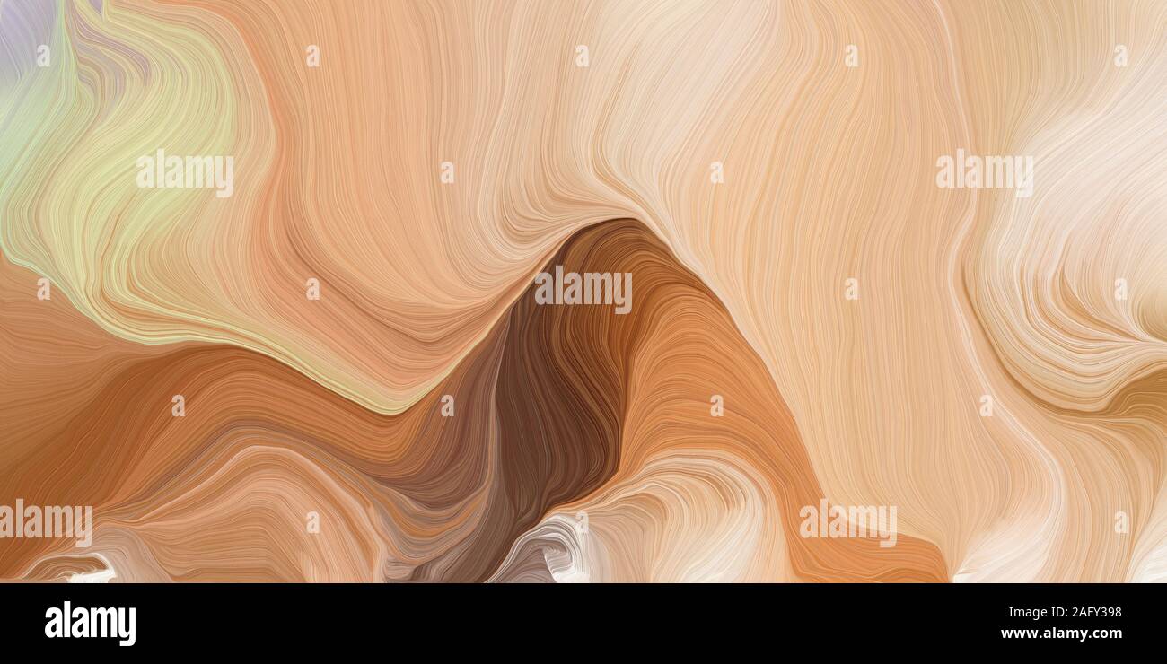 smooth swirl waves background design with burly wood, brown and peru ...