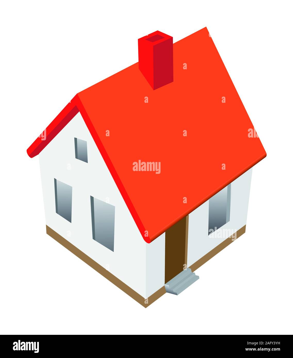 House isolated on white background Stock Photo - Alamy