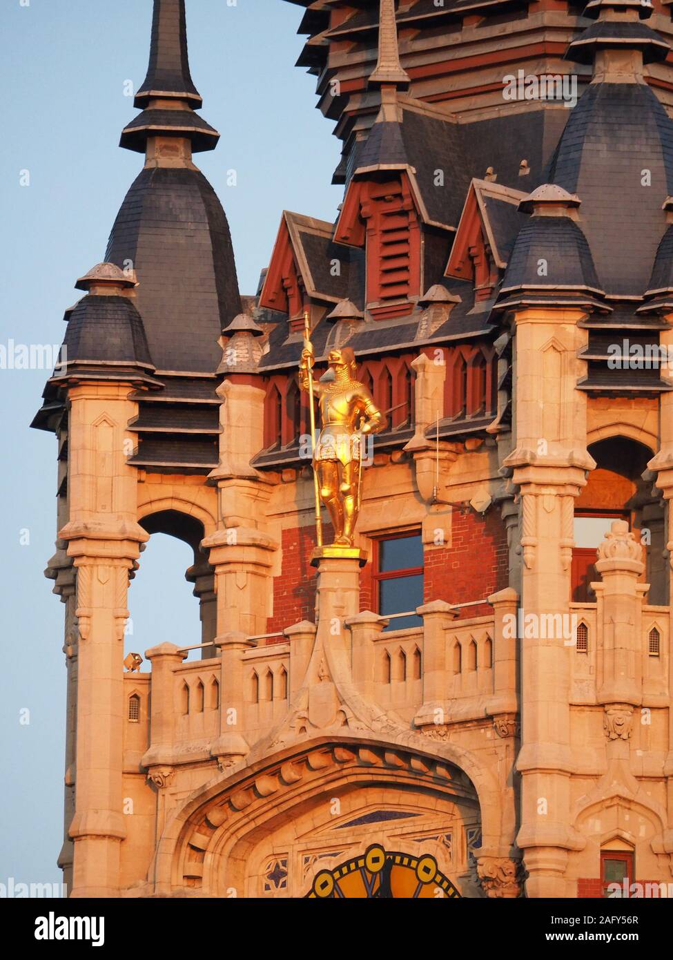 Calais town hall clock / belfry Stock Photo - Alamy