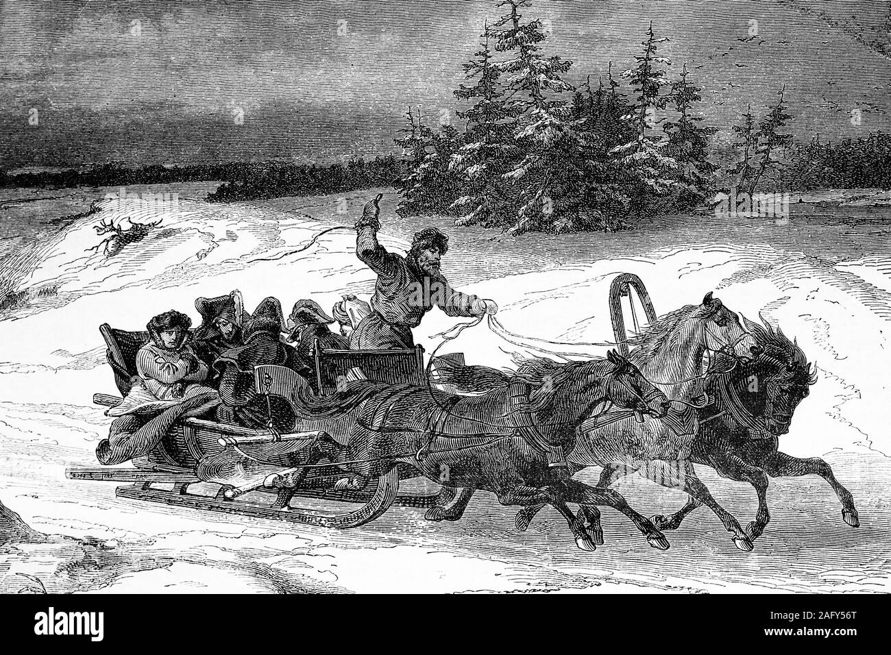 Napoleon's incognito sled ride across the plains of Lithuania and ...