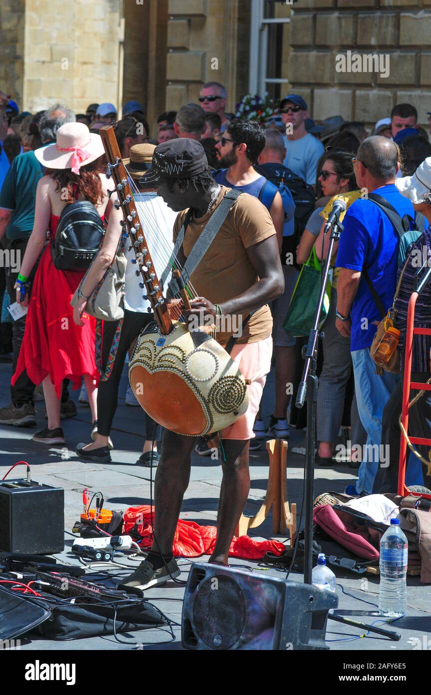 Buskers busking in the city of Bath England UK Stock Photo - Alamy