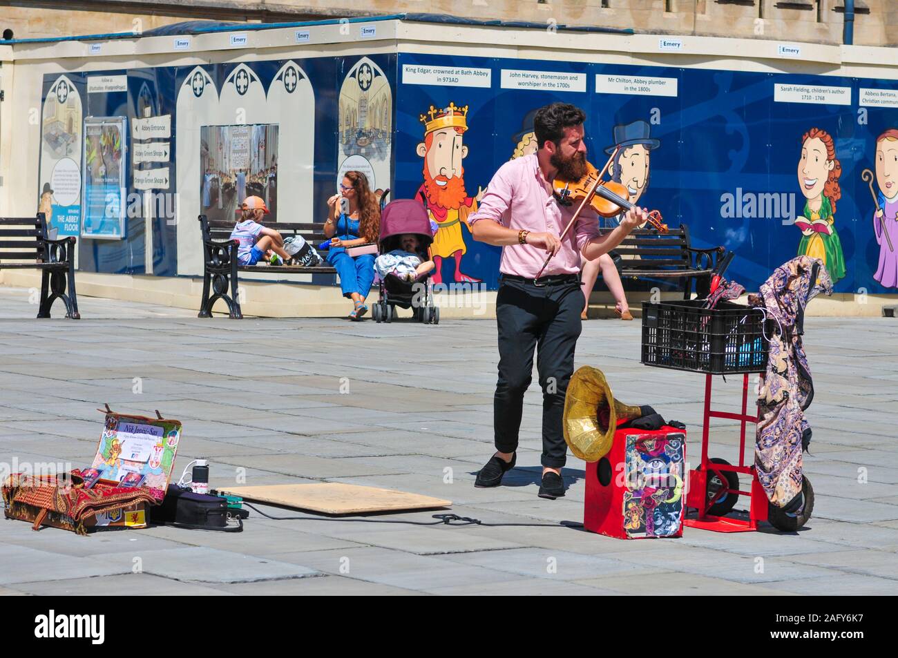Buskers busking in the city of Bath England UK Stock Photo - Alamy