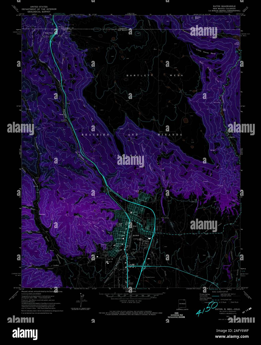 Raton new mexico map hi-res stock photography and images - Alamy