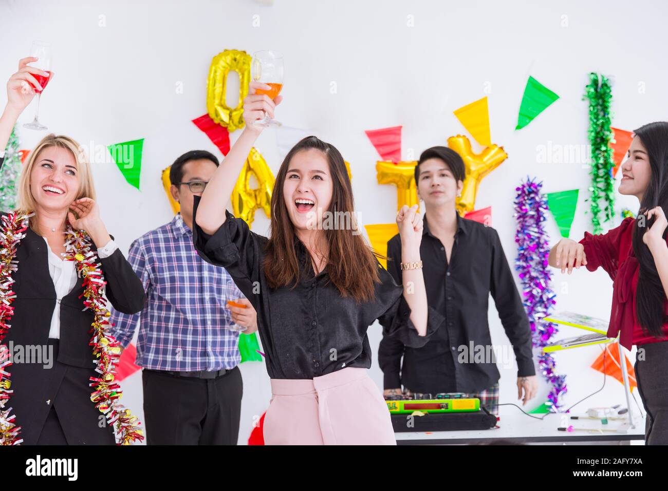 Drunk woman office party hi-res stock photography and images - Alamy