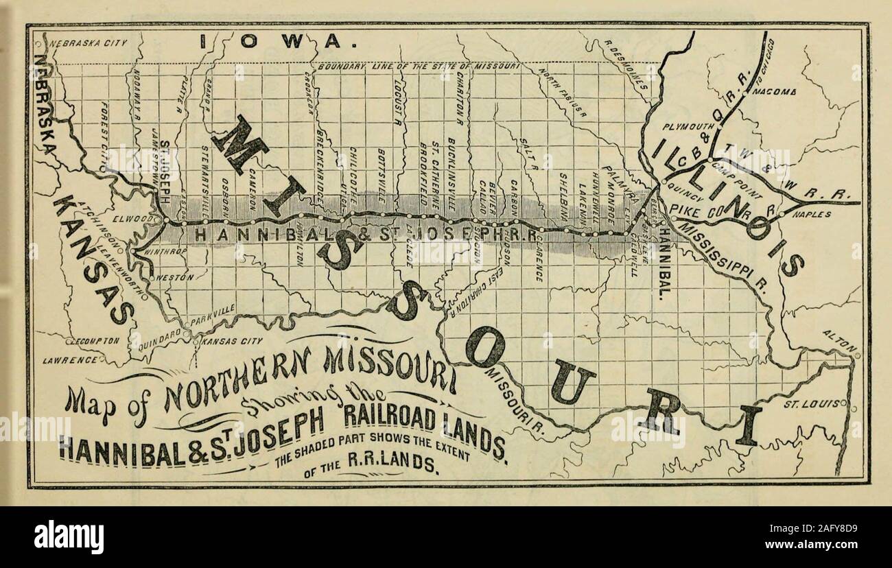 Hannibal and St. Joseph Railroad, 1860 Stock Photo - Alamy