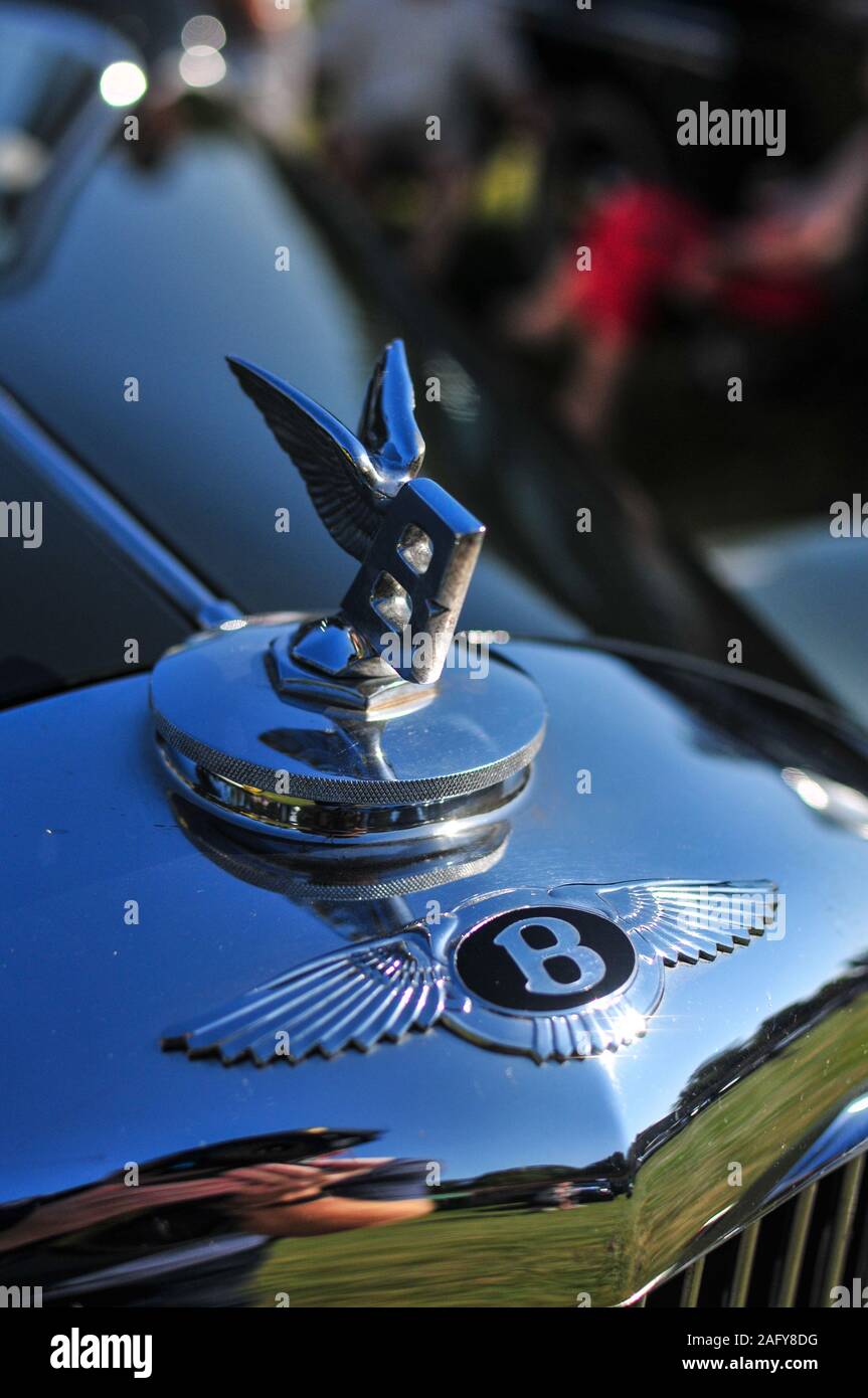 Bentley Car bonnet Classic Car show in England UK Stock Photo - Alamy