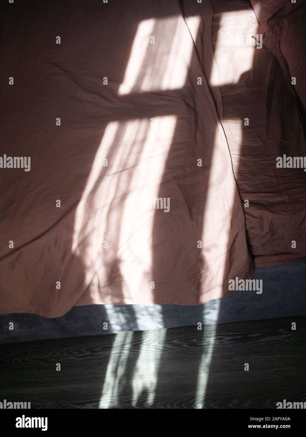 Beautiful shadow from the window on bed from the morning sun Stock ...