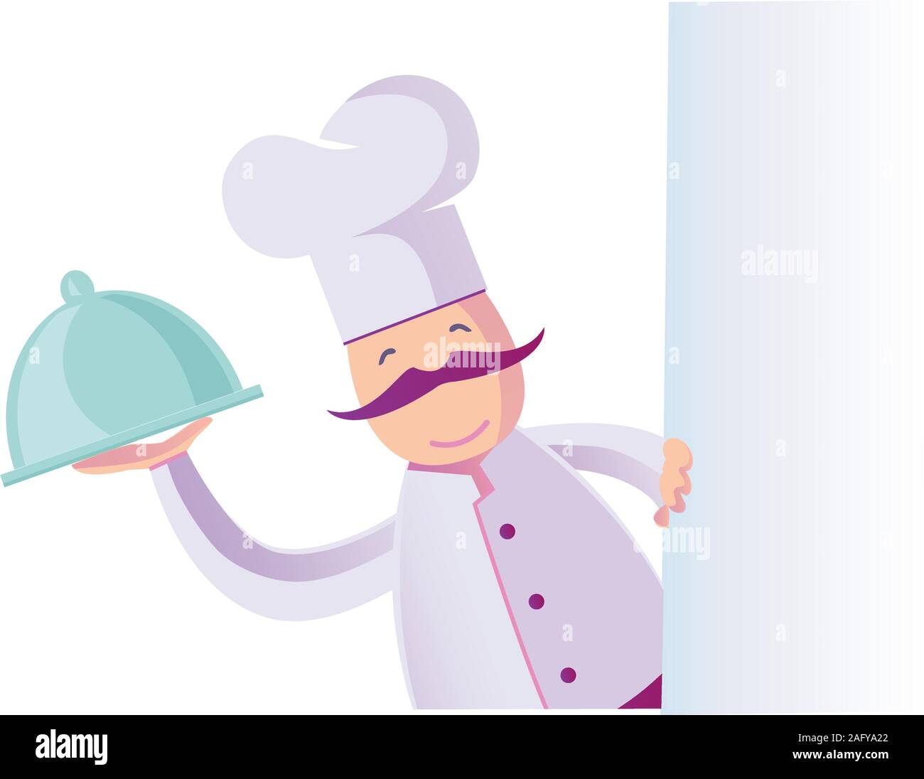 Illustration of a Funny Italian Chef with blank board Stock Vector ...