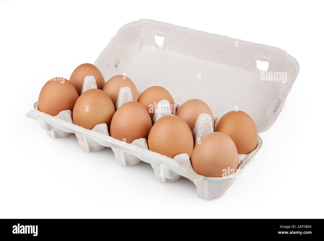 Eggs in package isolated on white background with clipping path Stock ...