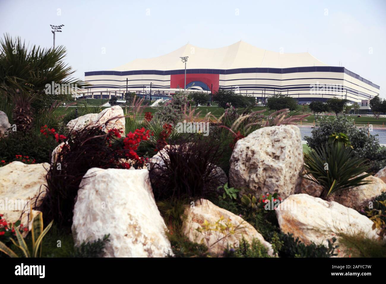 A general view of the Al Bayt Stadium in Doha, Qatar Stock Photo - Alamy