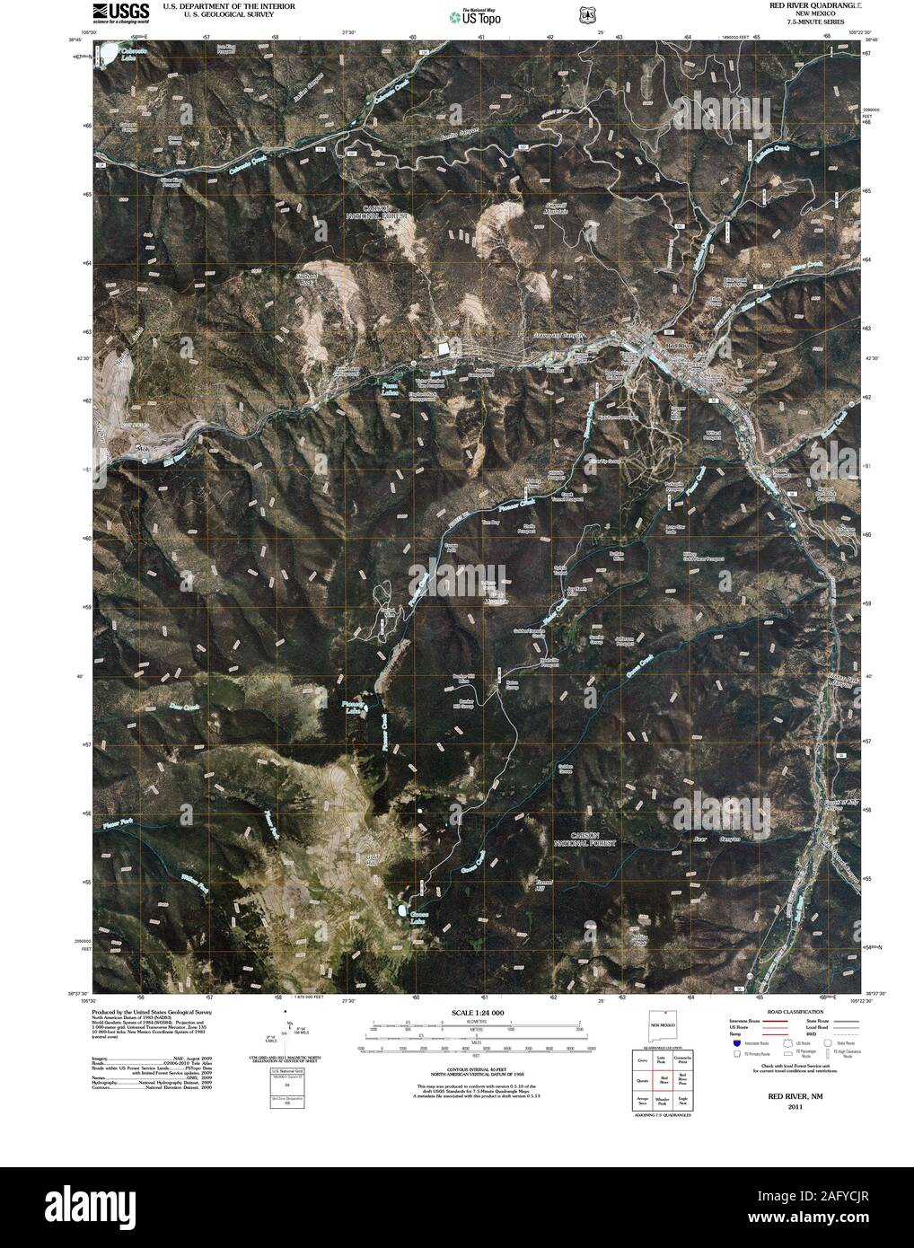 Red river new mexico map hi-res stock photography and images - Alamy