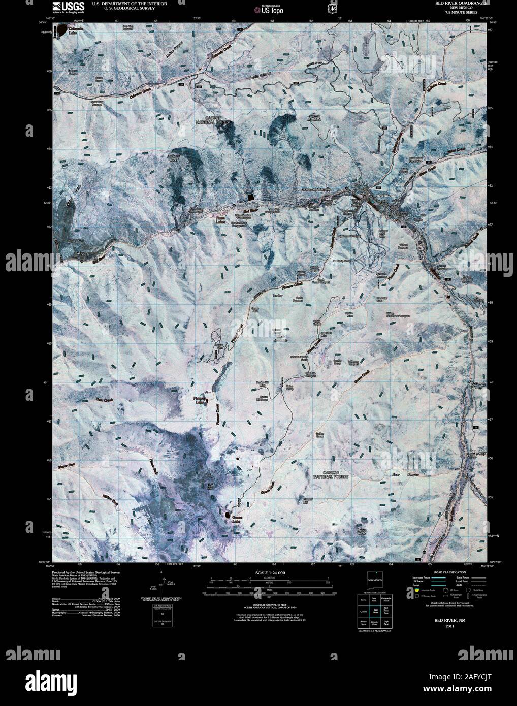 Red river new mexico map hi-res stock photography and images - Alamy