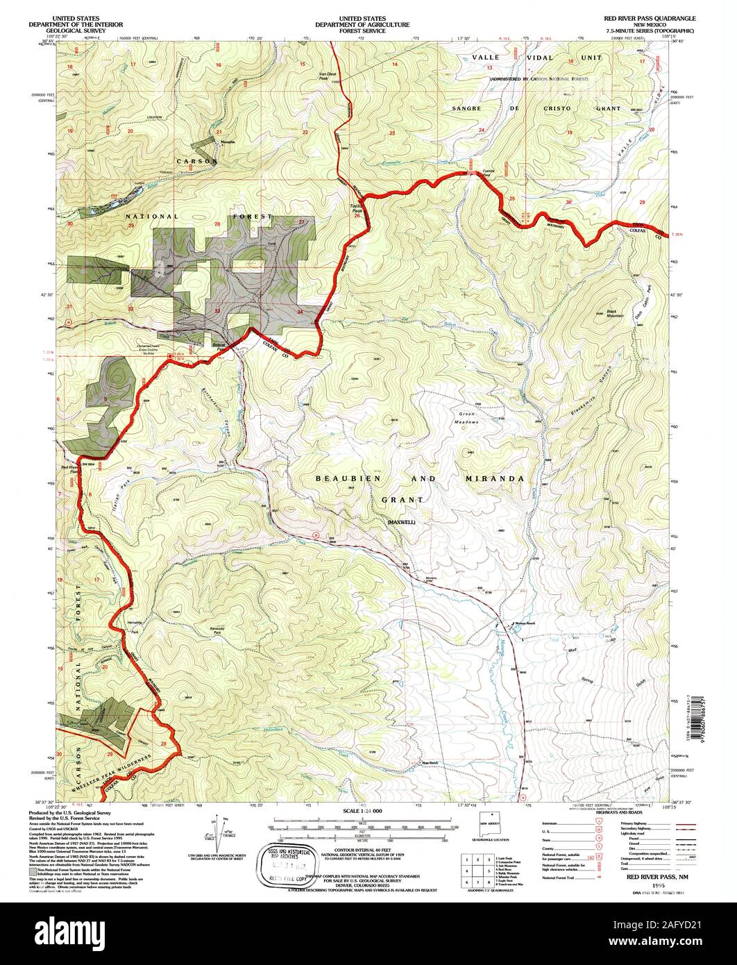 Red river new mexico map hi-res stock photography and images - Alamy