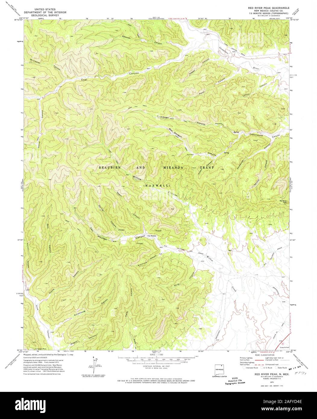 Red river new mexico map hi-res stock photography and images - Alamy