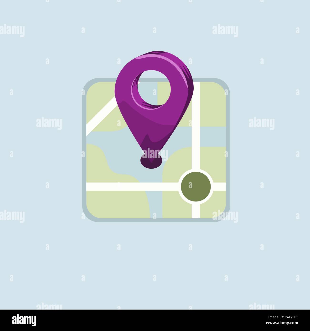 Map with a pin. Solid and flat design vector illustration Stock Vector ...