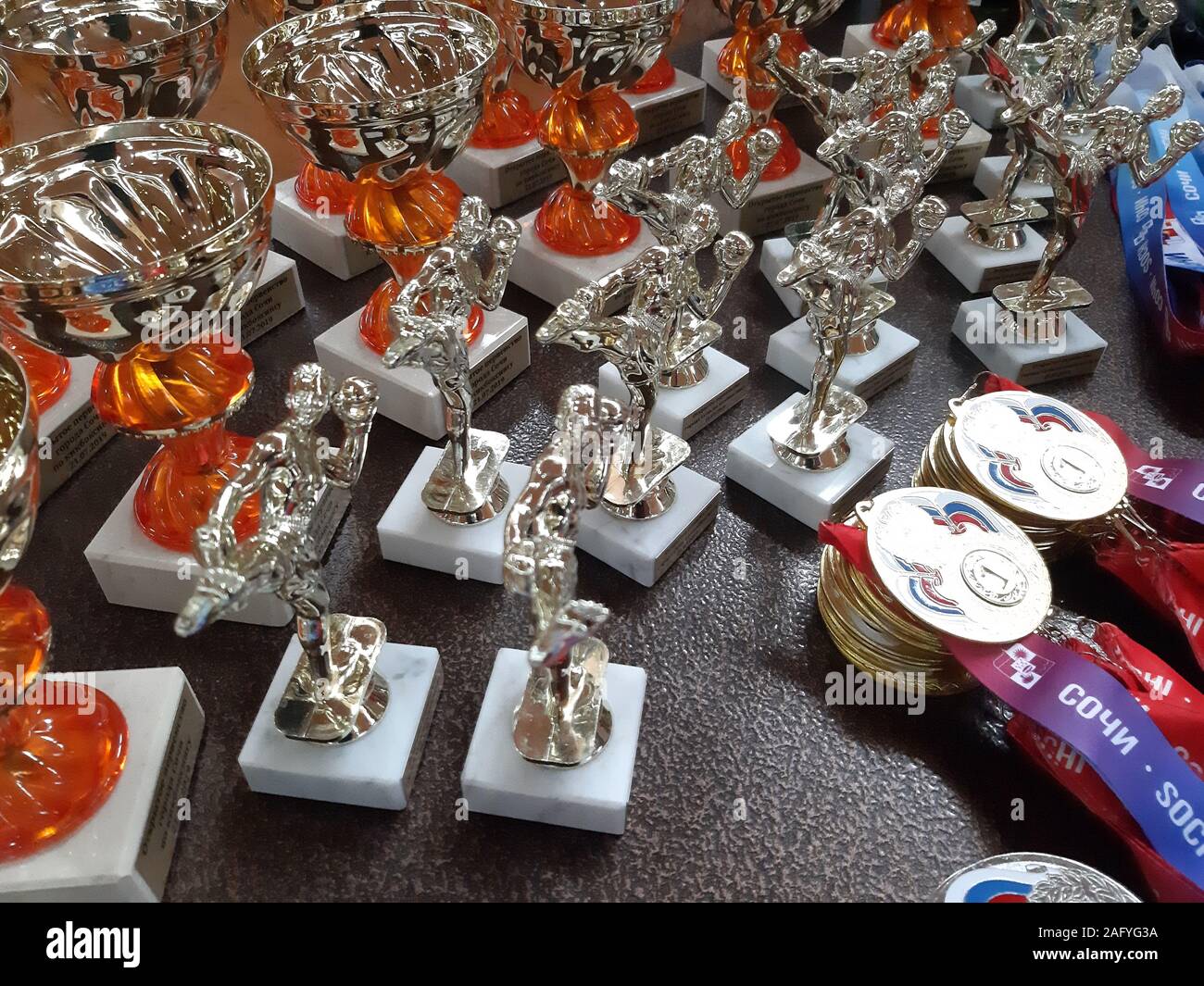 Sports award trophy table hi-res stock photography and images - Alamy