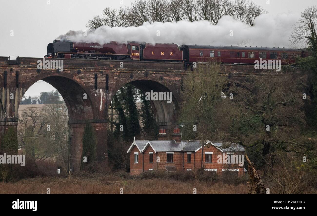 The steam locomotive duchess sutherland passes over hi-res stock ...