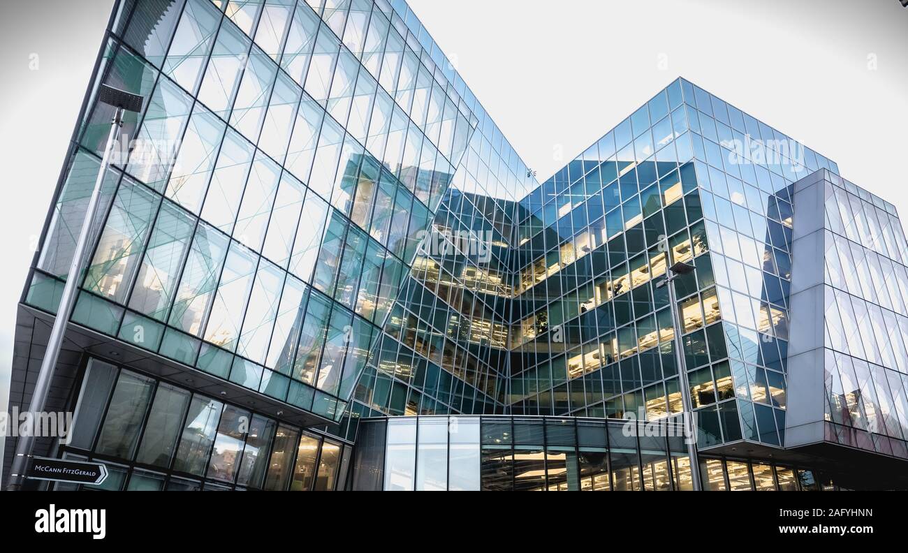 Dublin, Ireland - February 12, 2019: front of the Irish social seat of ...