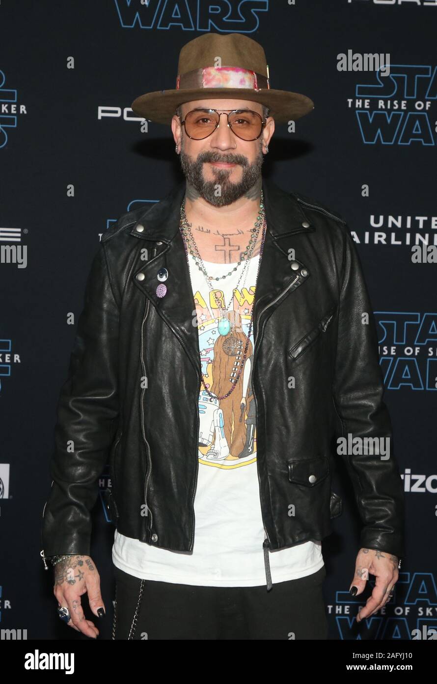Hollywood, California, USA. 16th Dec, 2019. AJ McLean. Premiere Of ...