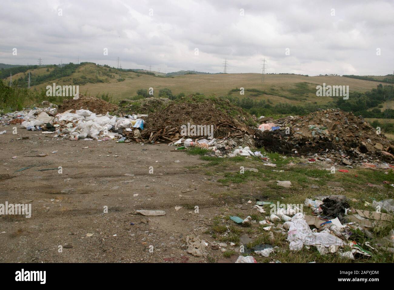 Trash dumped in unauthorized place in Romania's countryside Stock Photo ...