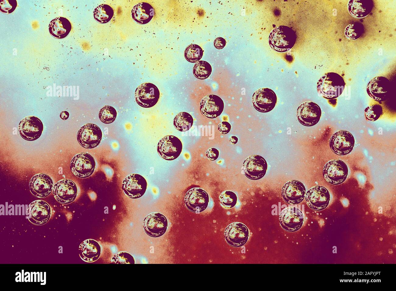 Air bubbles inside water base form patterns Stock Photo - Alamy