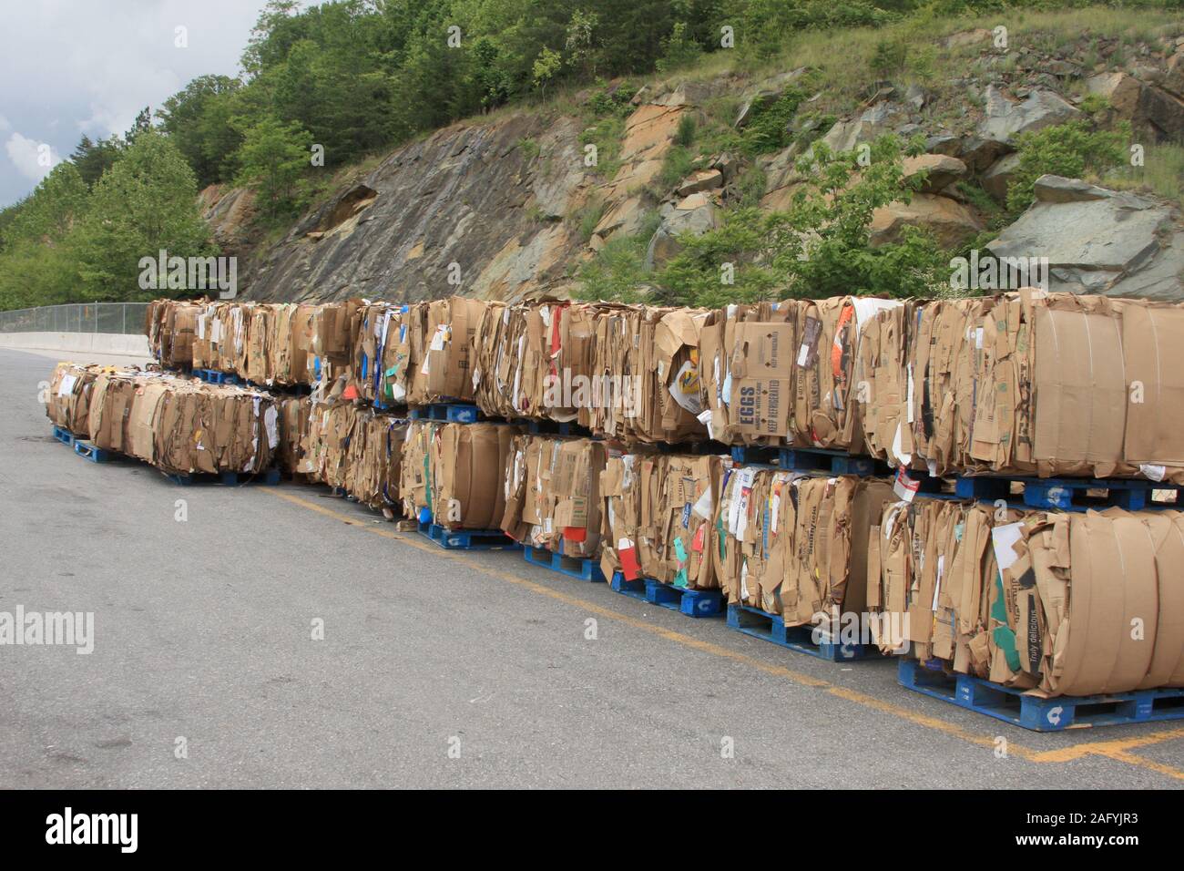Large quantity of cardboard ready to be picked up outside a Walmart ...