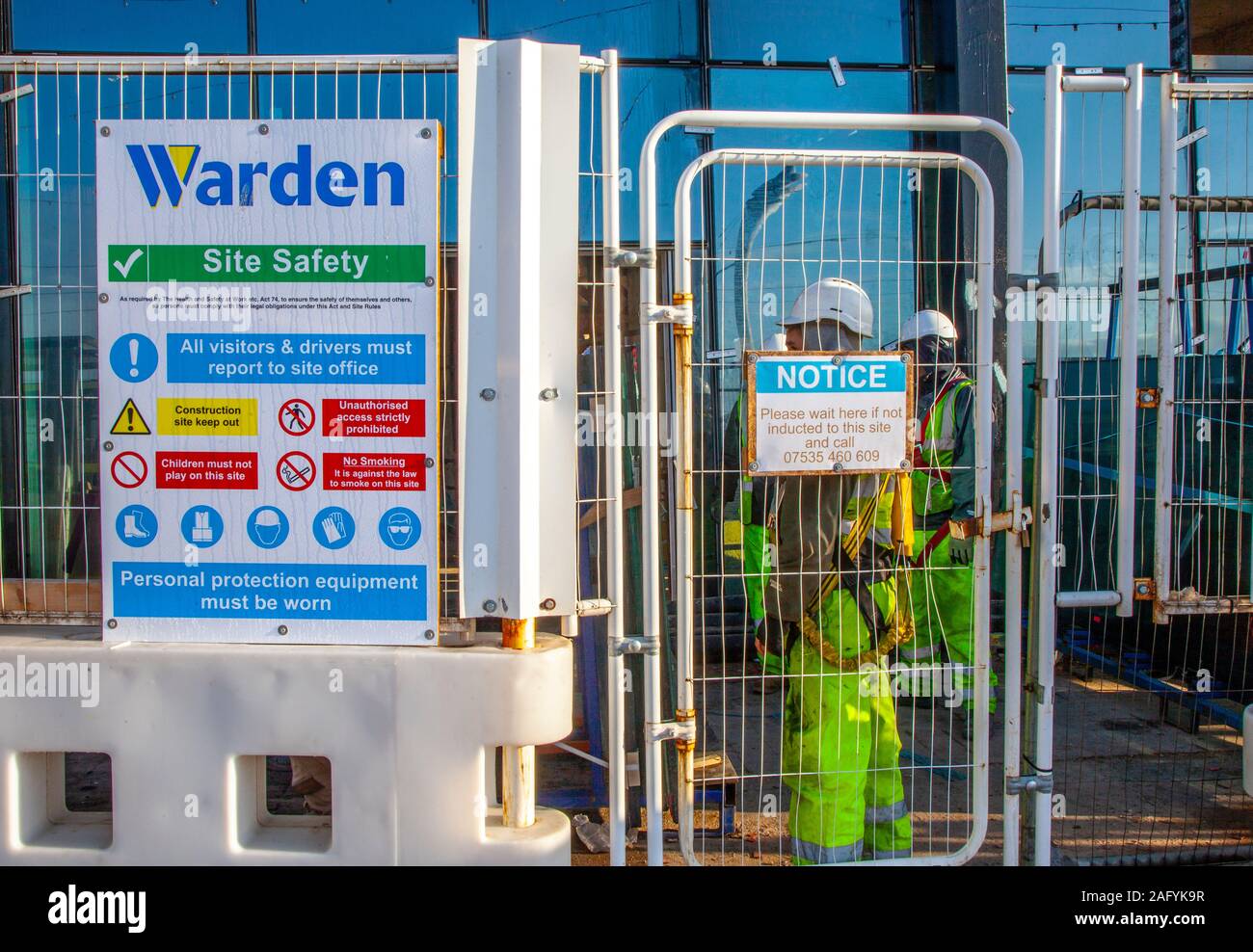 Warden Site Safety PPE Notice, Gated New hotel development in Blackpool ...