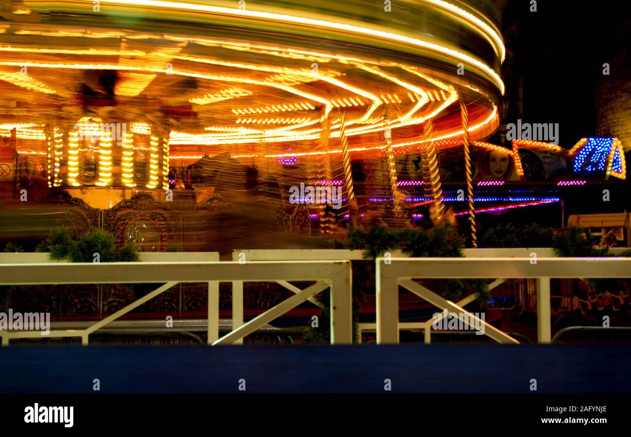 One of the favorite rides at a funfair, the Carousel Stock Photo - Alamy