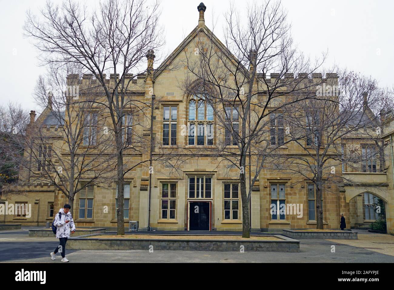 MELBOURNE, AUSTRALIA -17 JUL 2019- View of the campus of the University ...