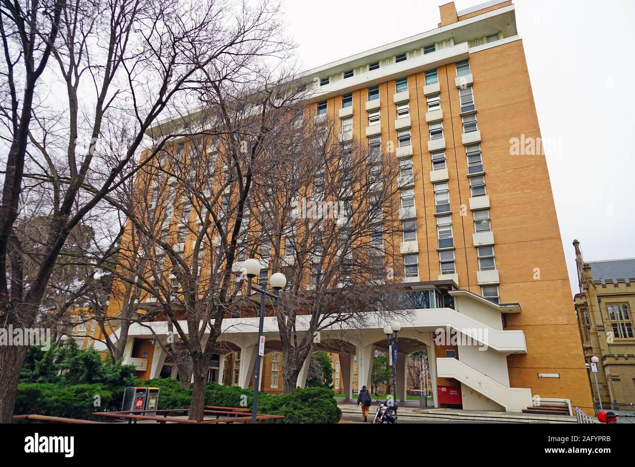 MELBOURNE, AUSTRALIA -17 JUL 2019- View of the campus of the University ...