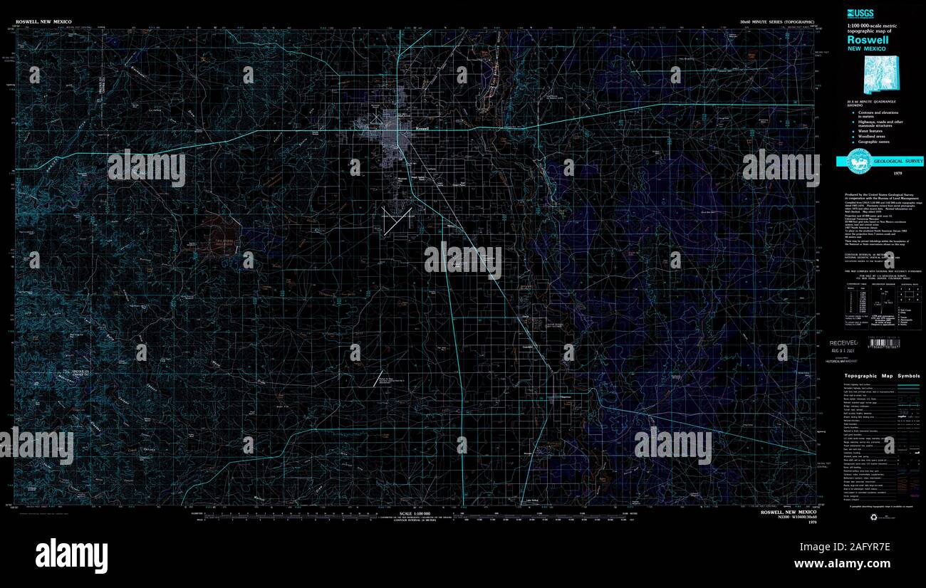 Map of roswell new mexico hi-res stock photography and images - Alamy