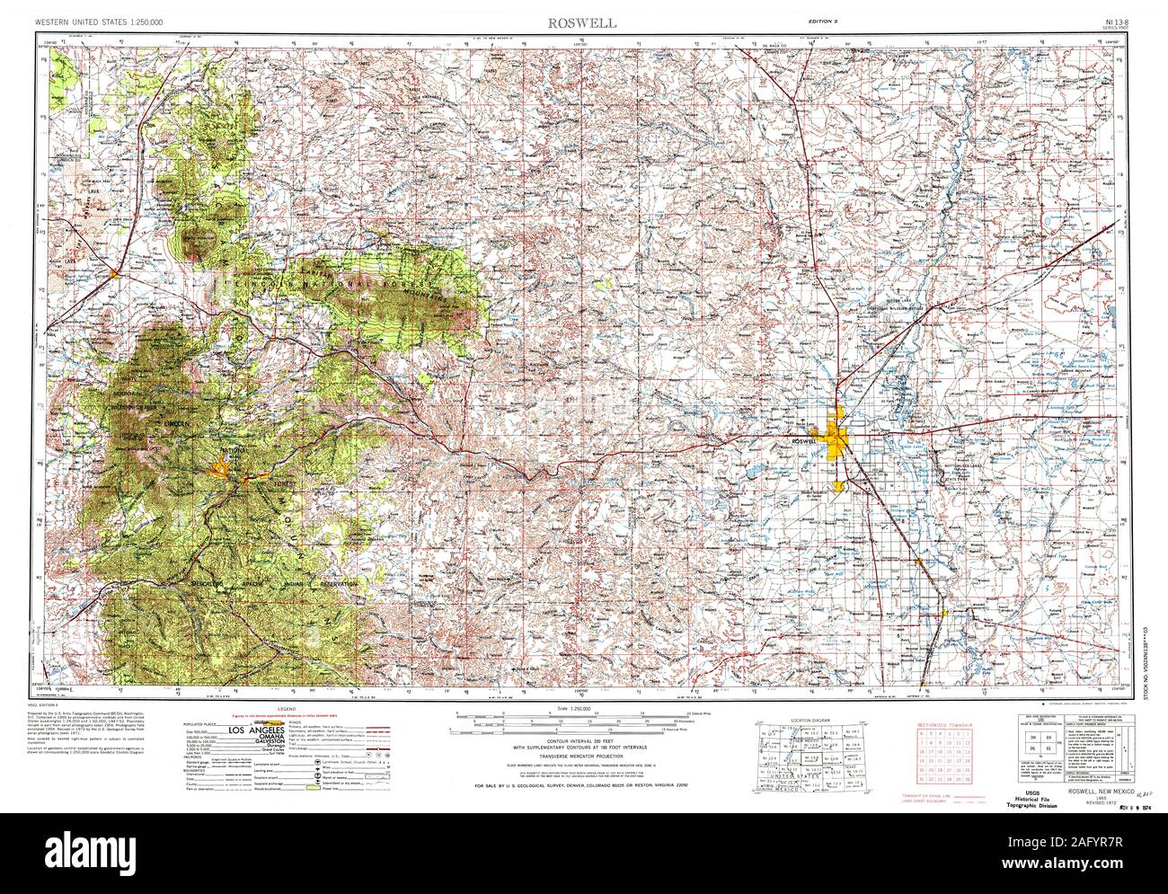 Map of roswell new mexico hi-res stock photography and images - Alamy