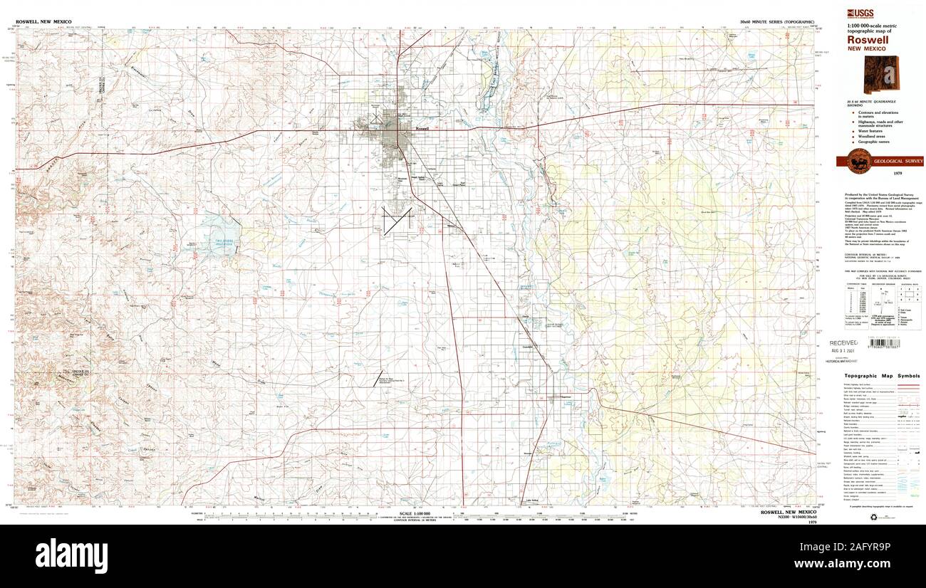 Map of roswell new mexico hi-res stock photography and images - Alamy