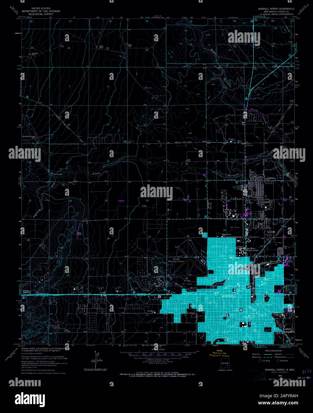 Map of roswell new mexico hi-res stock photography and images - Alamy