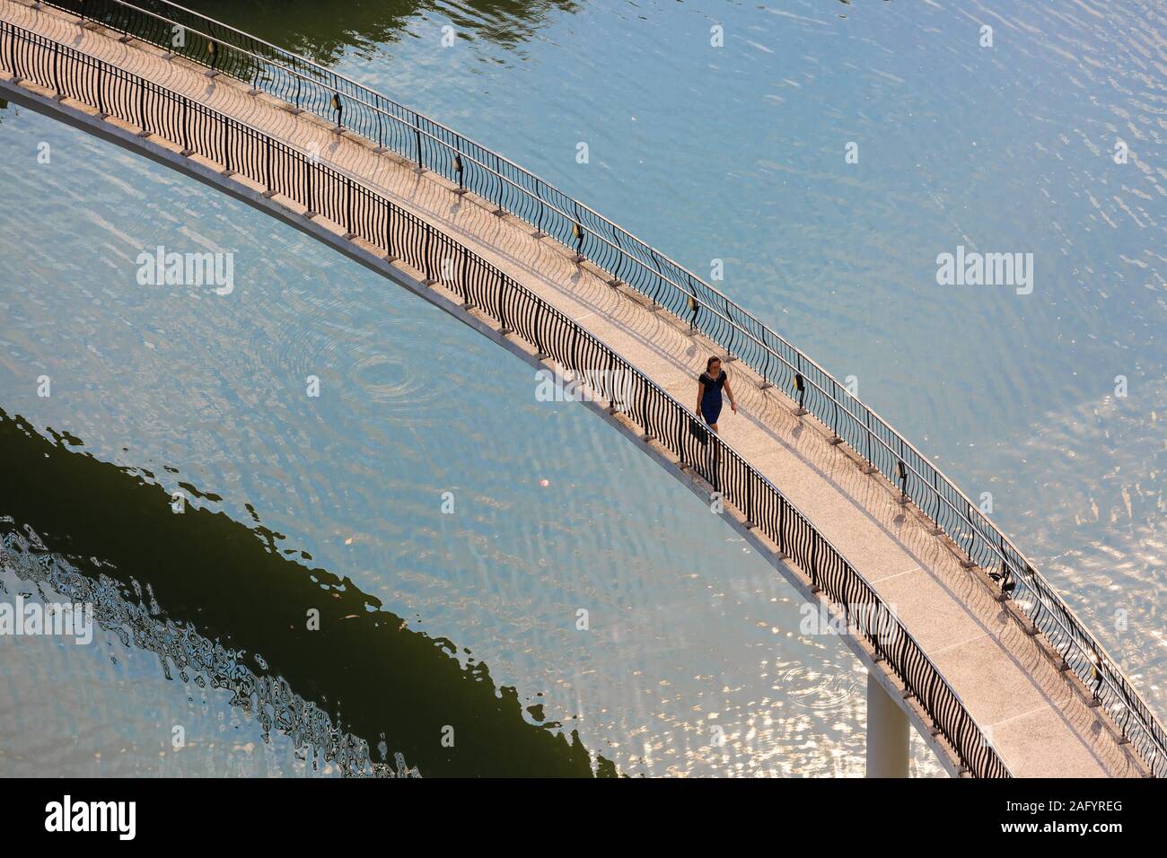 Singapore-12 OCT 2019: people walking on punggol waterway landscape ...