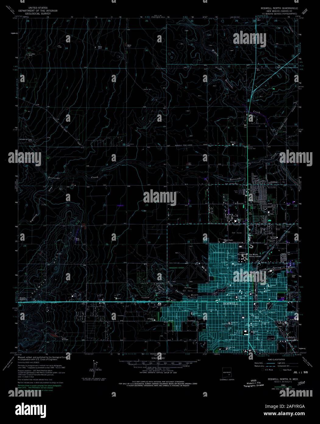 Map of roswell new mexico hi-res stock photography and images - Alamy