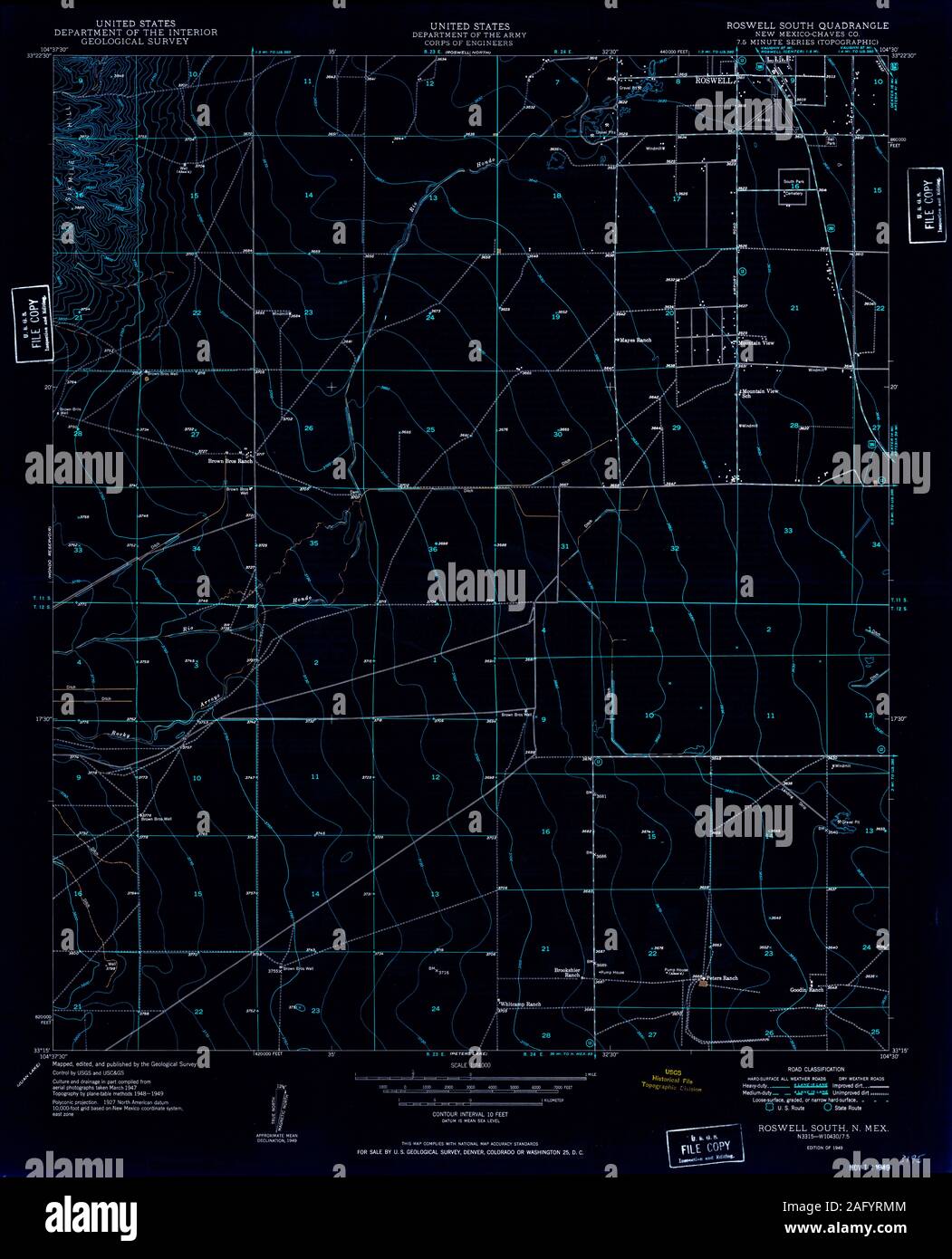 Map of roswell new mexico hi-res stock photography and images - Alamy