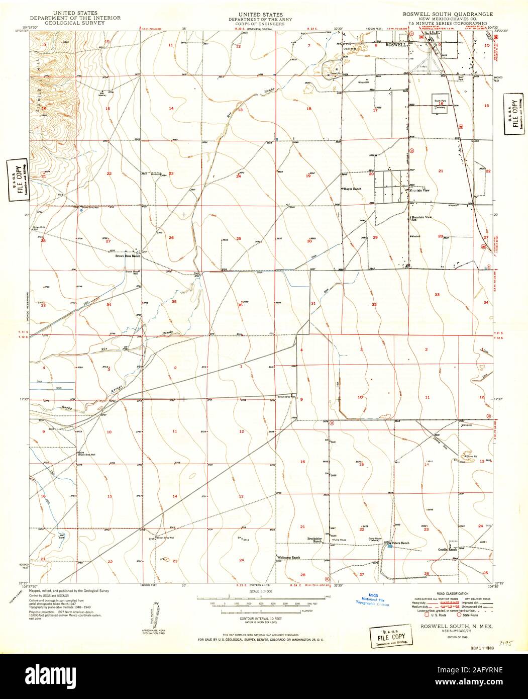 Map of roswell new mexico hi-res stock photography and images - Alamy