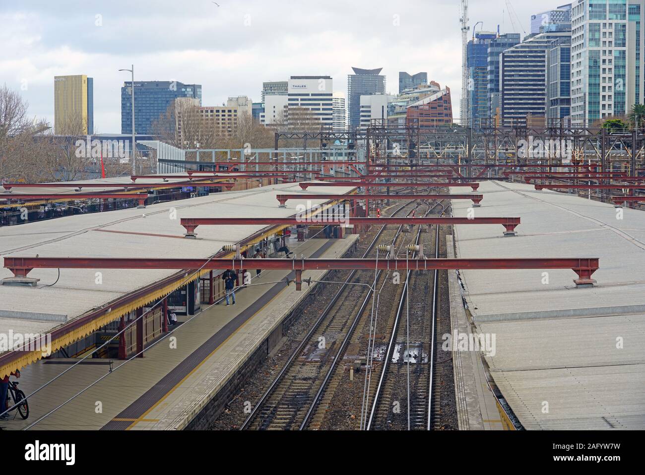 MELBOURNE, AUSTRALIA -15 JUL 2019- Day view of the Flinders Street ...