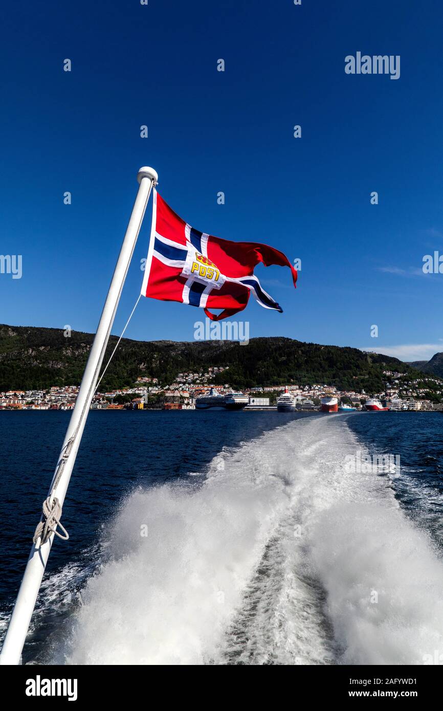 Port of Bergen, Norway. Cruise ships and offshore supply ships ...