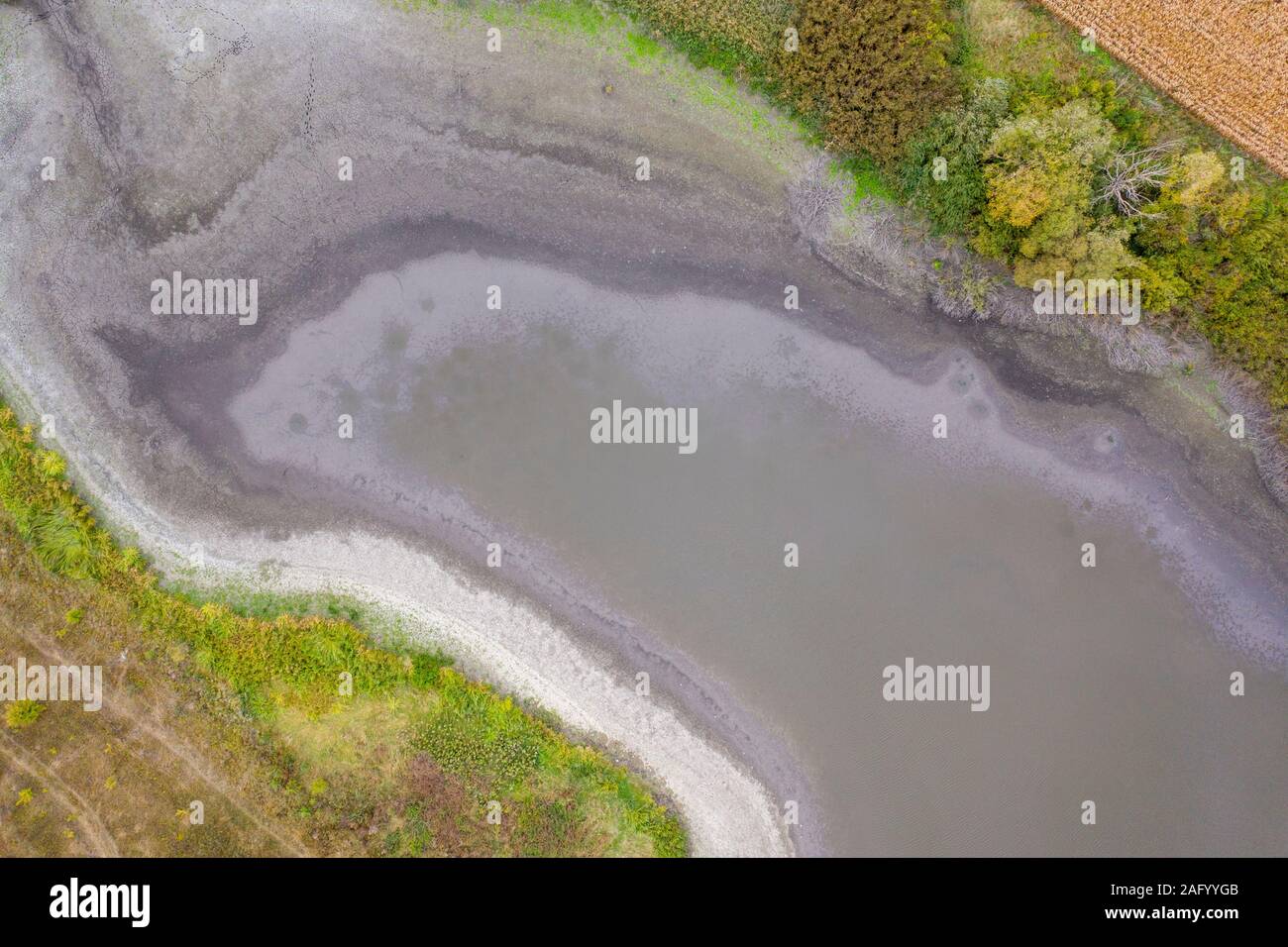 Declining water levels in freshwater due to global warming Stock Photo ...