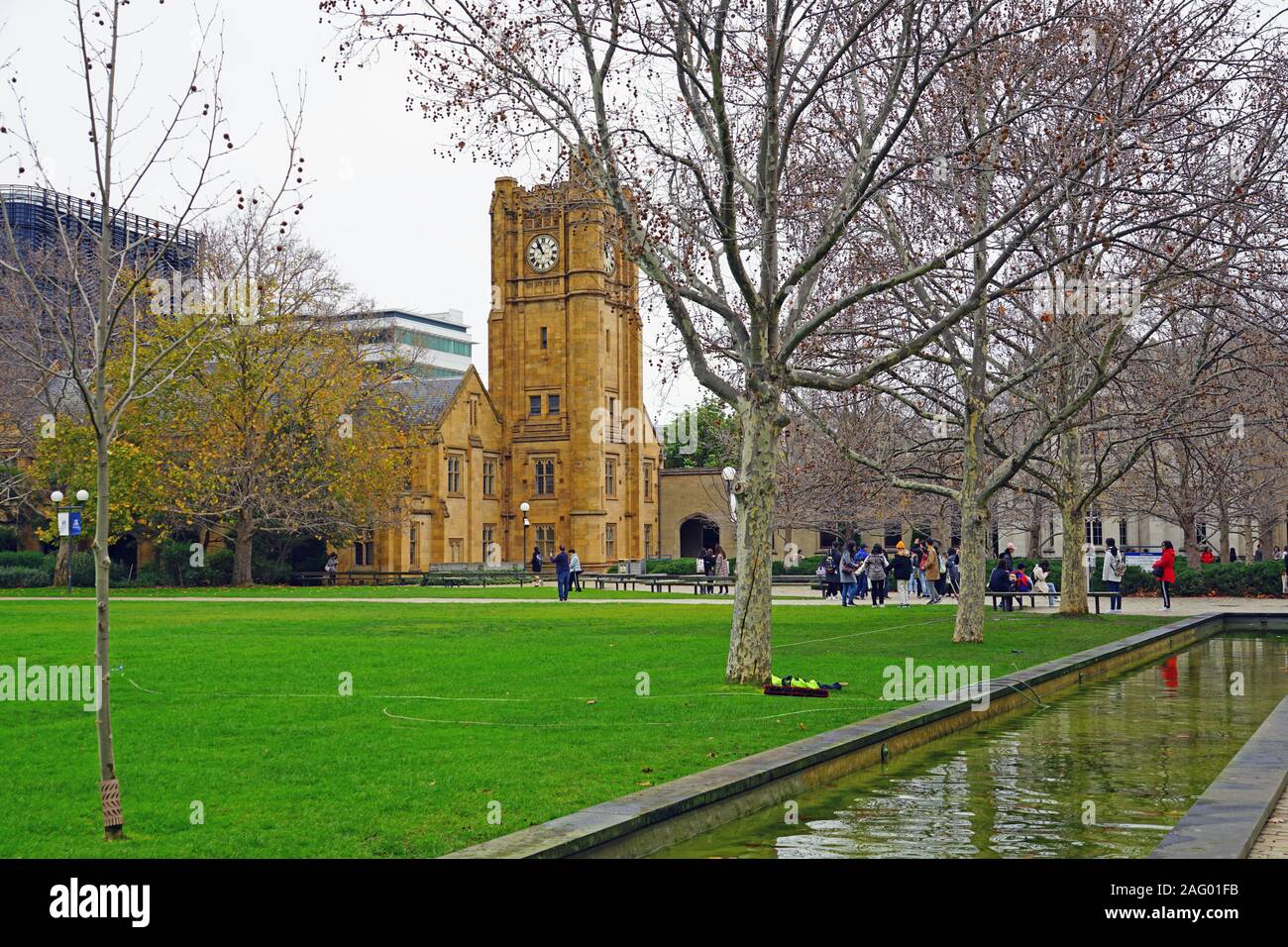 MELBOURNE, AUSTRALIA -17 JUL 2019- View of the campus of the University ...